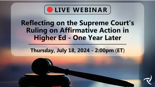 Live Webinar: Reflecting on the Supreme Court's Ruling on Affirmative ...